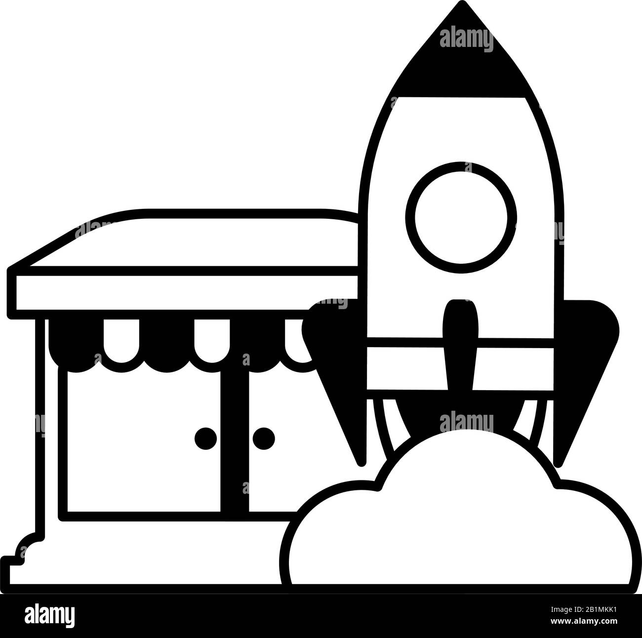 shop front with rocket on white background Stock Vector Image & Art - Alamy