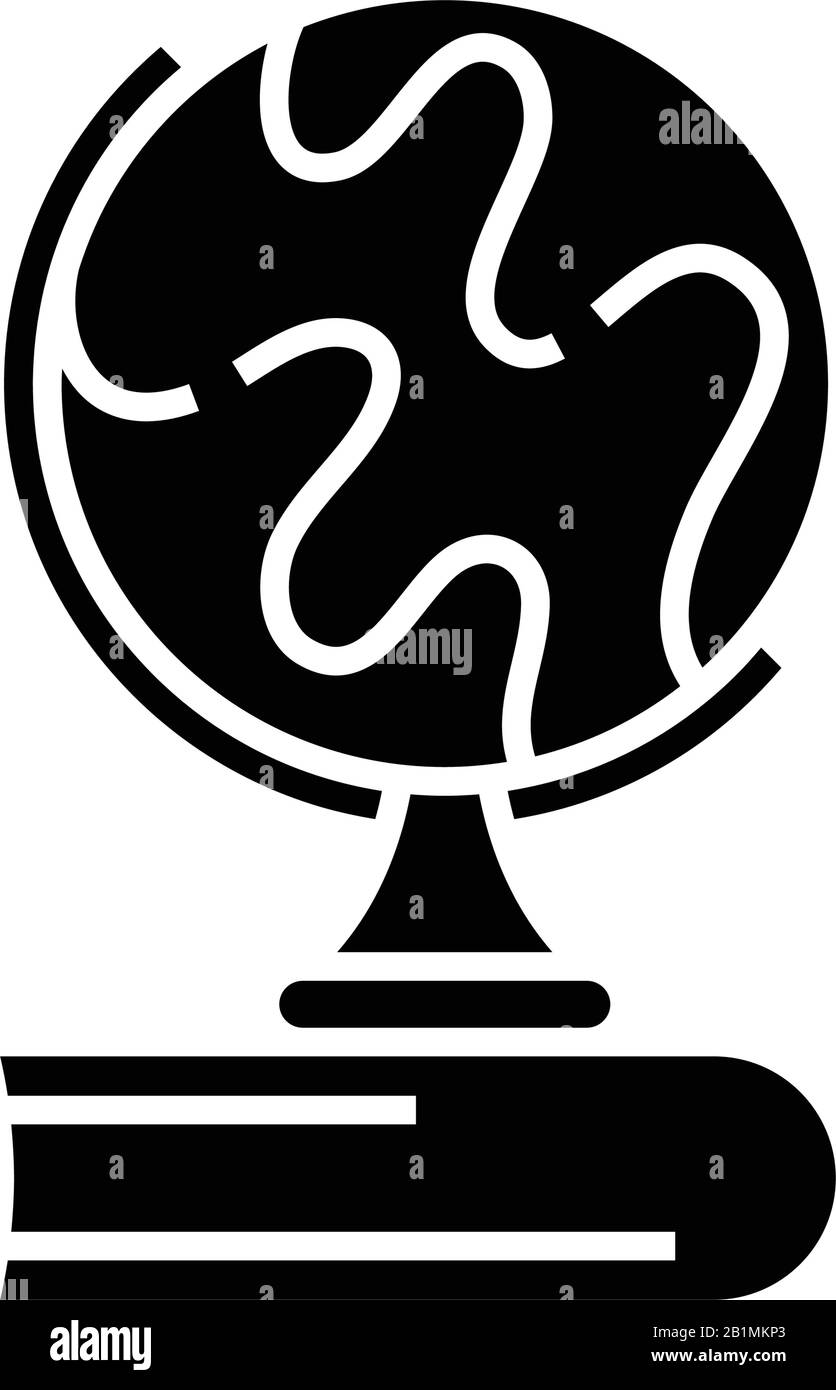 Class globe black icon, concept illustration, vector flat symbol, glyph ...