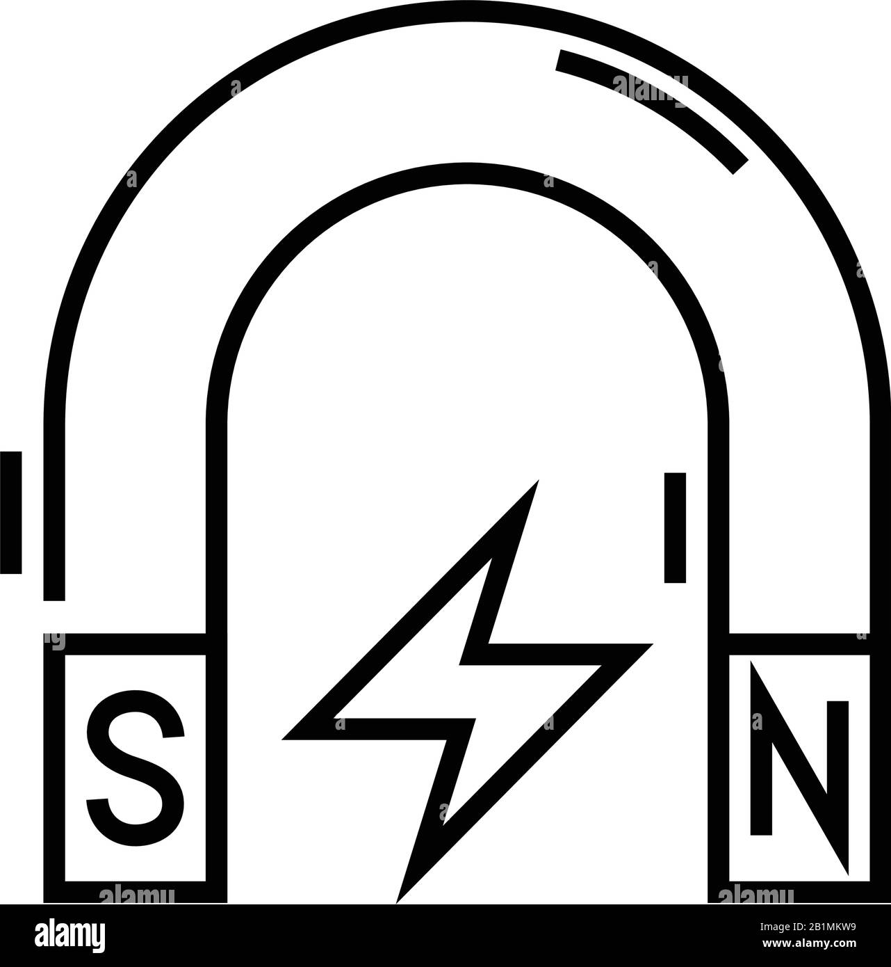 Gravity law line icon, concept sign, outline vector illustration ...