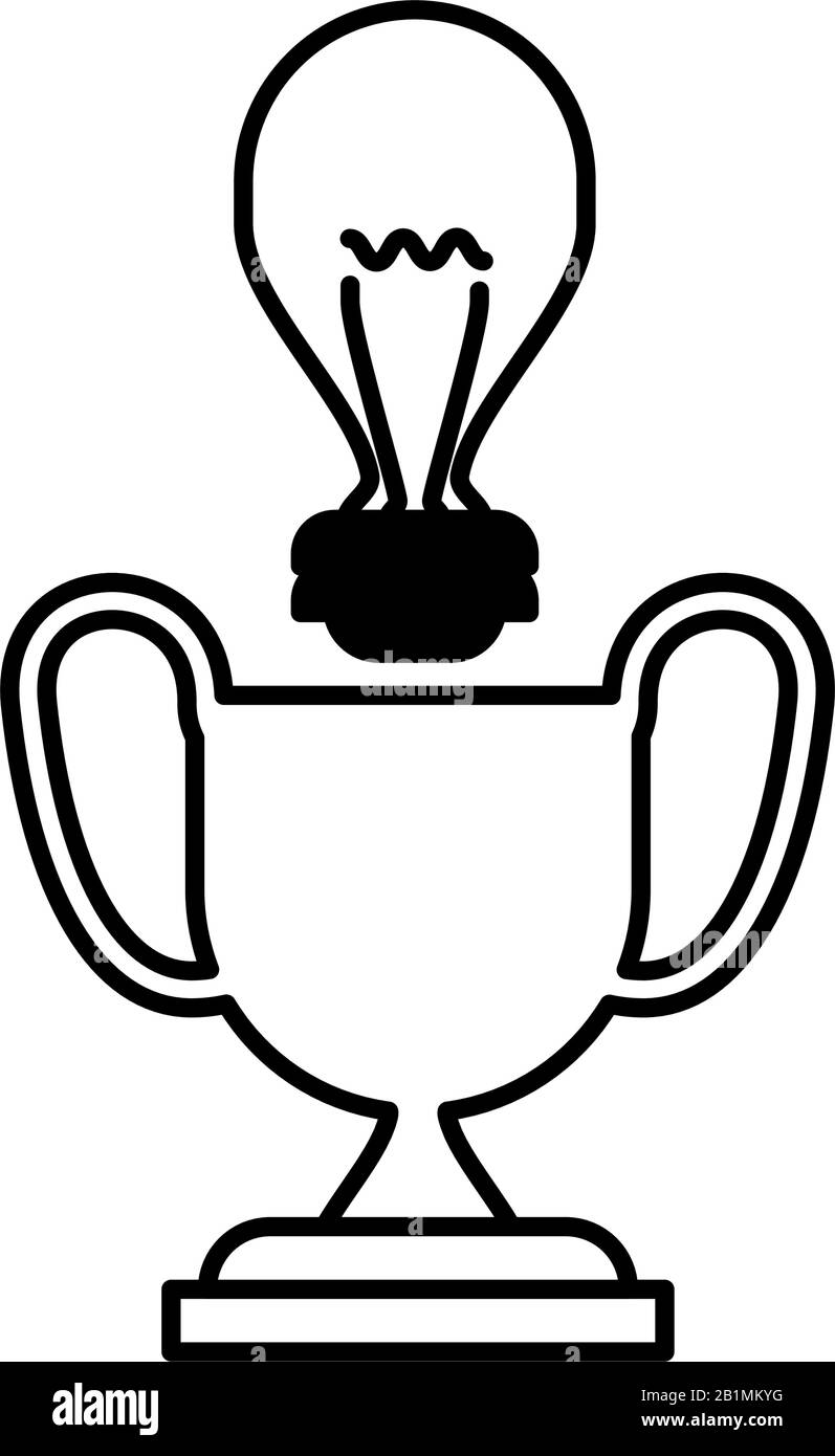 business trophy golden with light bulb vector illustration design Stock ...
