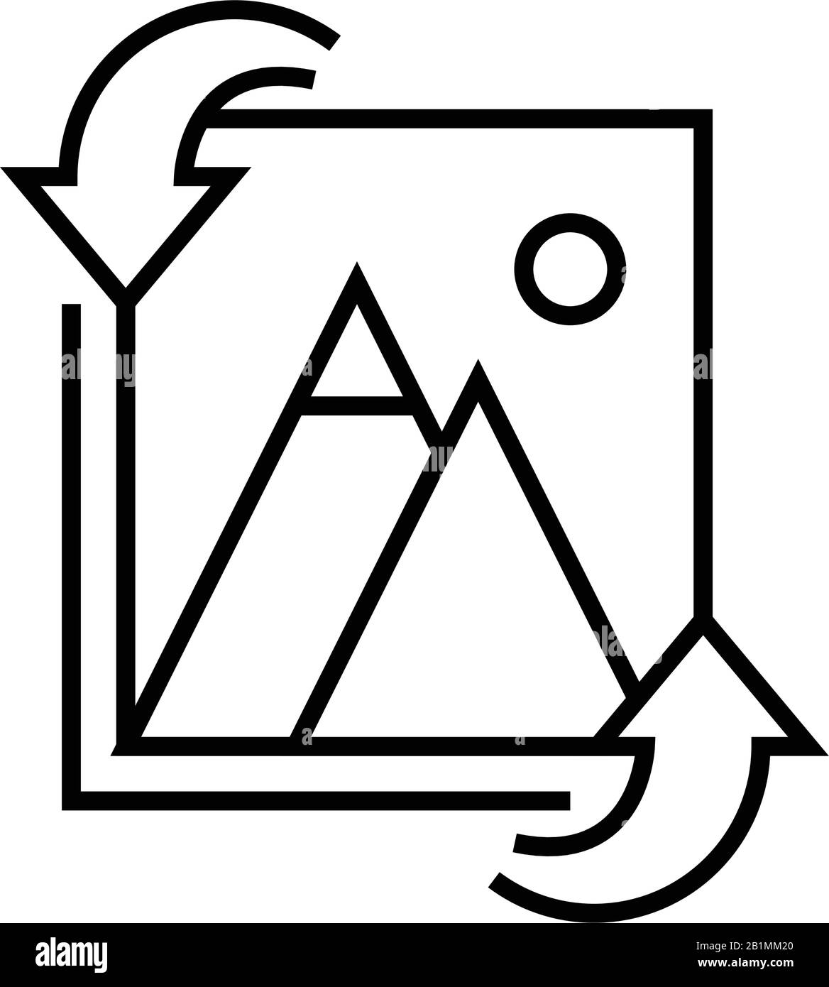 Images conversion line icon, concept sign, outline vector illustration ...