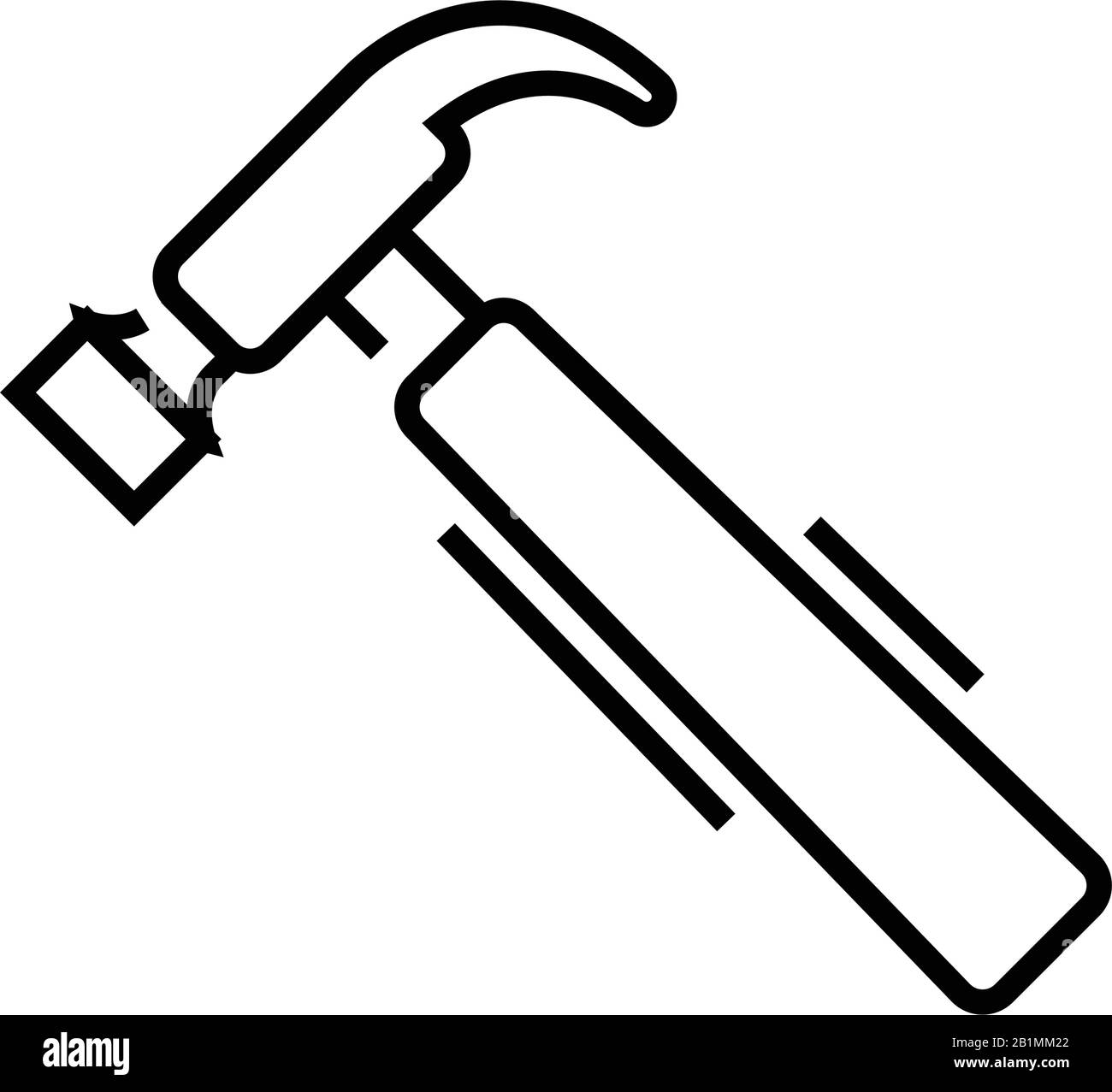 Hammer line icon, concept sign, outline vector illustration, linear ...