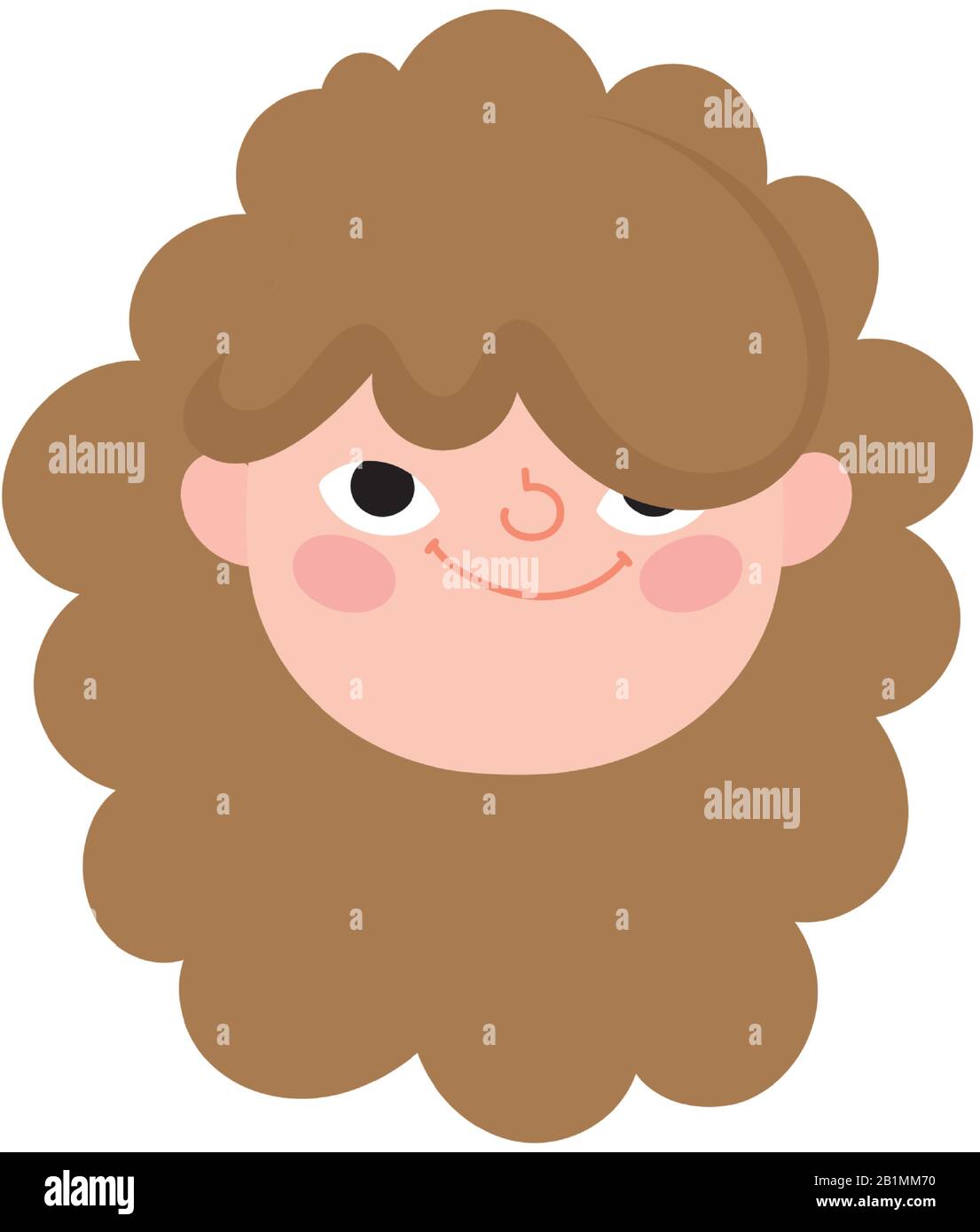 cute little girl face character cartoon icon vector illustration Stock ...