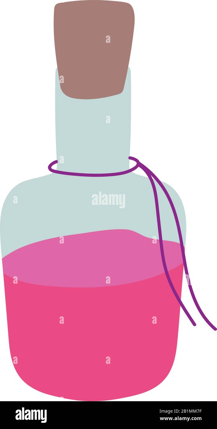 elixir bottle with cork ribbon vintage icon design vector illustration ...