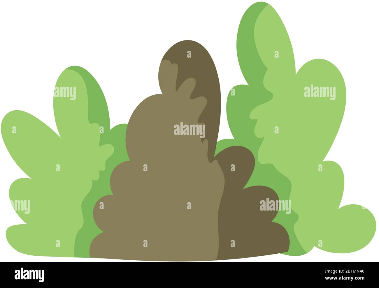 bushes foliage greenery ecology botanical icon vector illustration ...