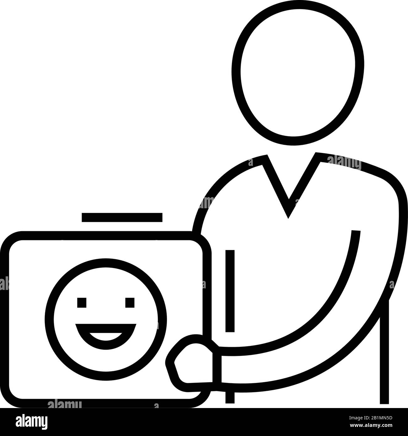 Good mood line icon, concept sign, outline vector illustration, linear ...