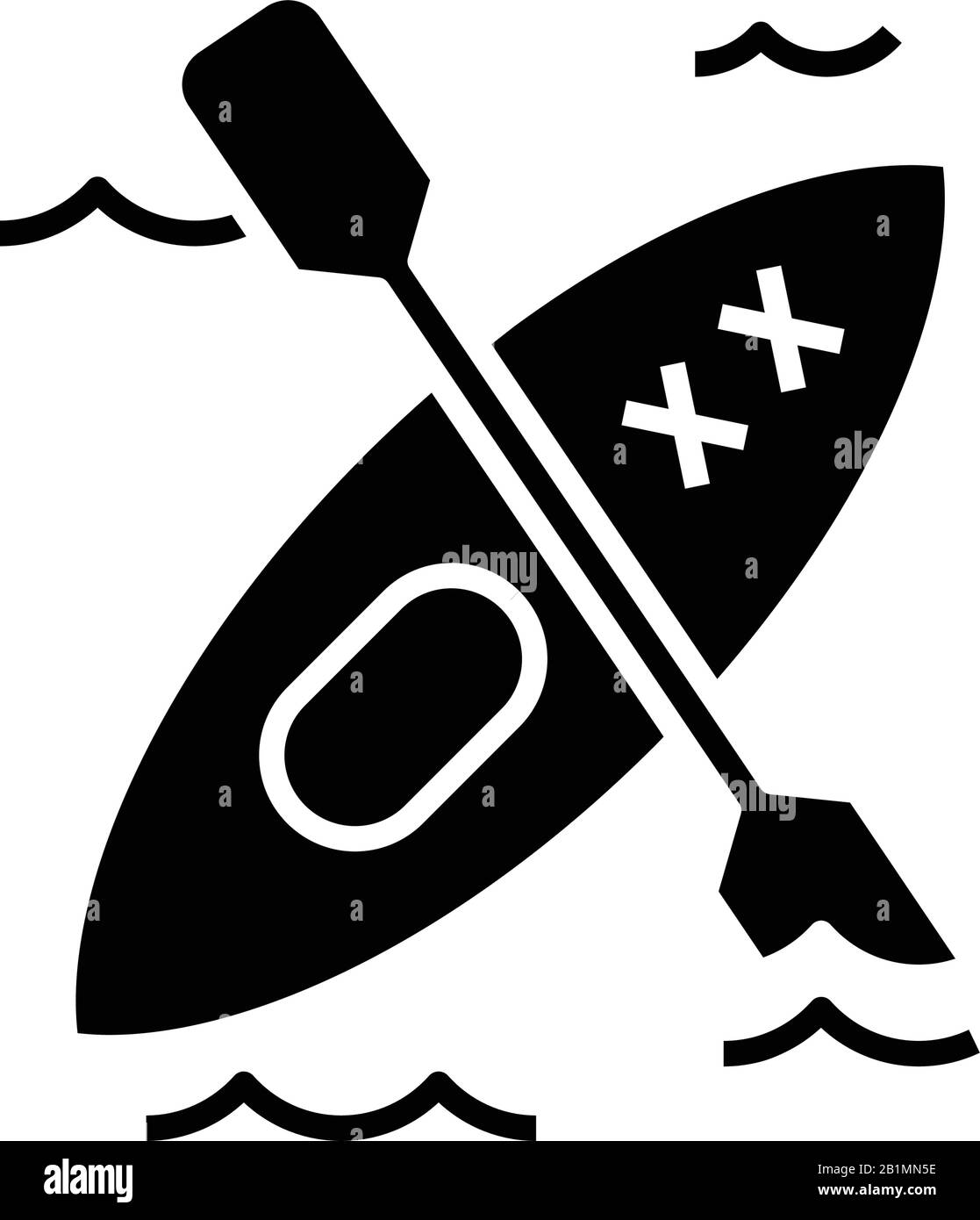 Canoe black icon, concept illustration, vector flat symbol, glyph sign ...