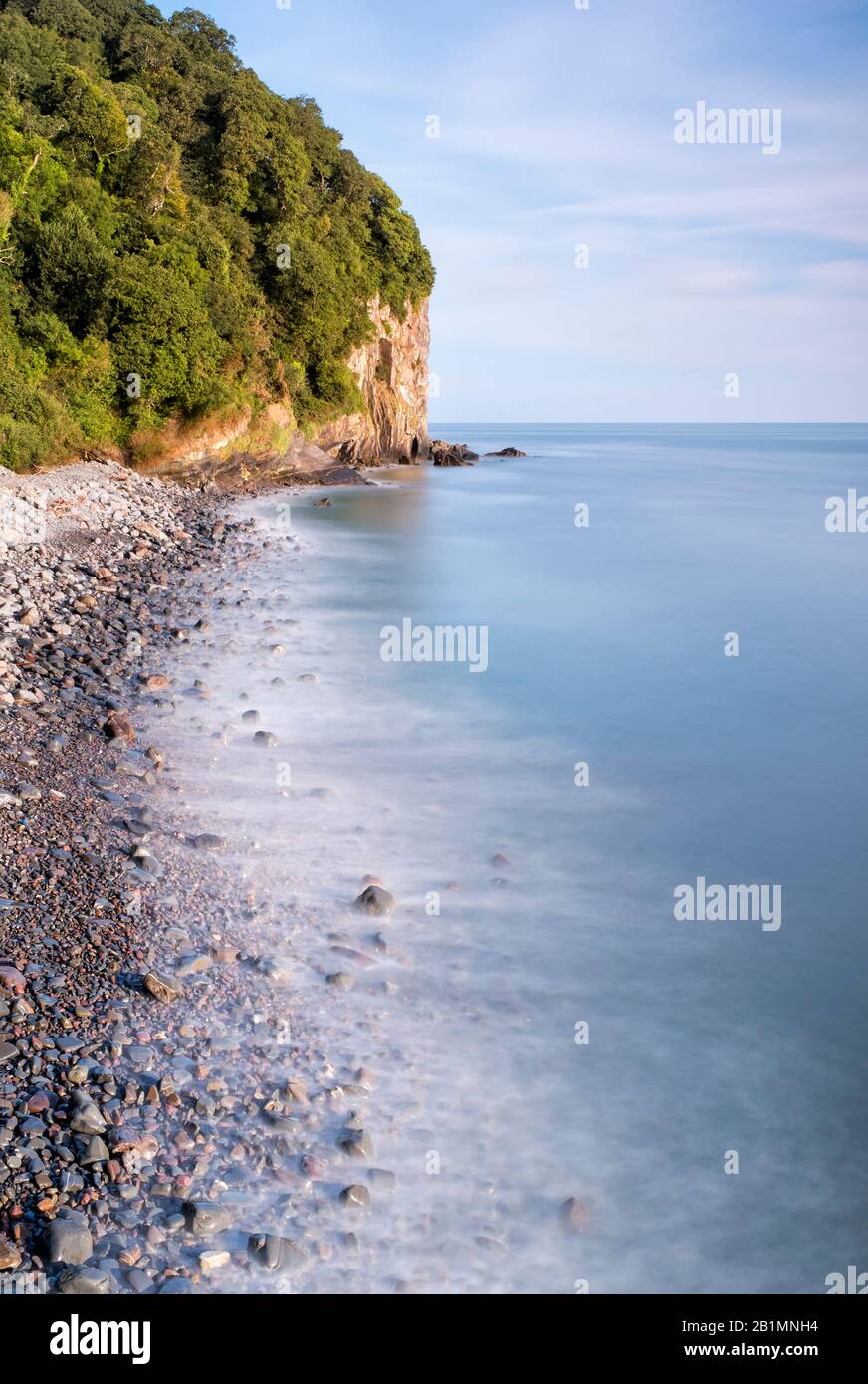 View of Clovelly beach with the cliff tops part of the South West ...