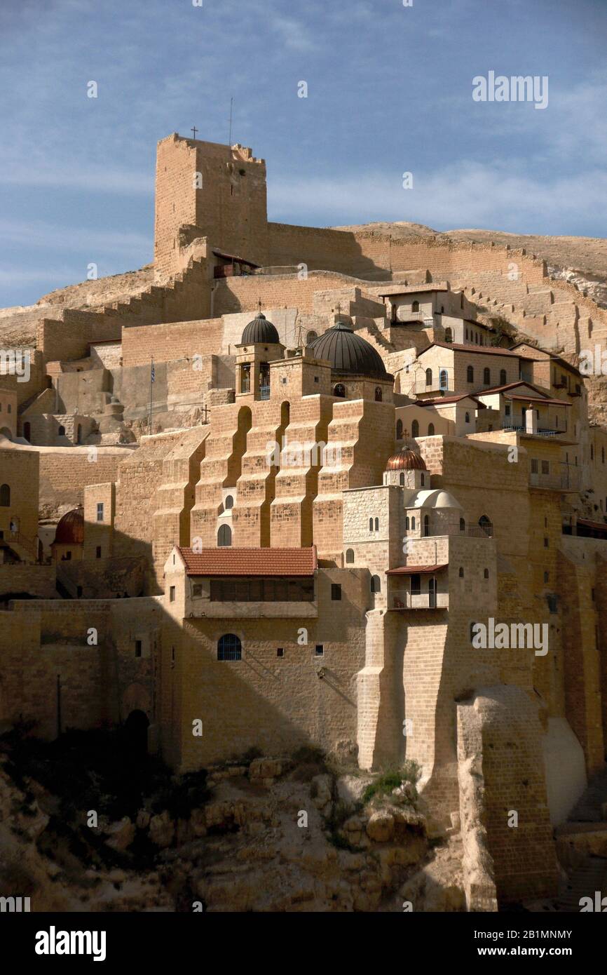 marsaba orthodox monastery in judean desert - israel tourism Stock ...