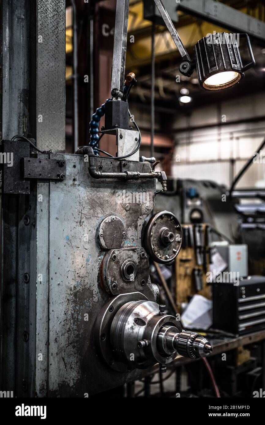 An old horizontal mill ready to go to work Stock Photo - Alamy