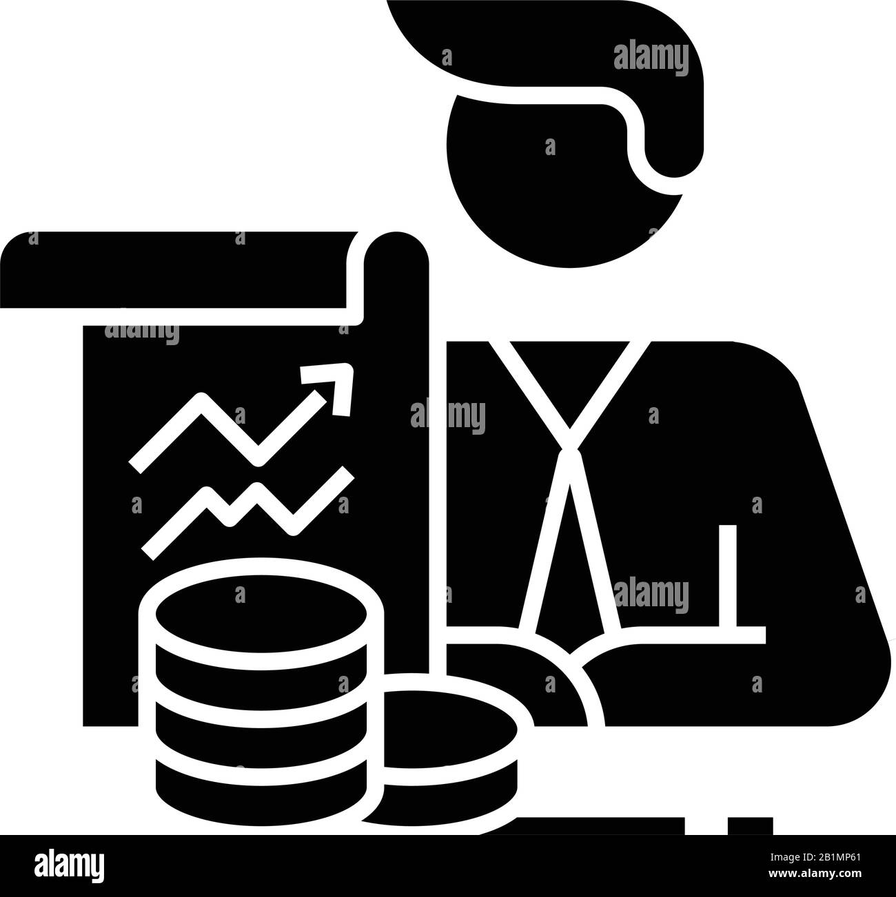 Calculating money black icon, concept illustration, vector flat symbol, glyph sign Stock Vector ...