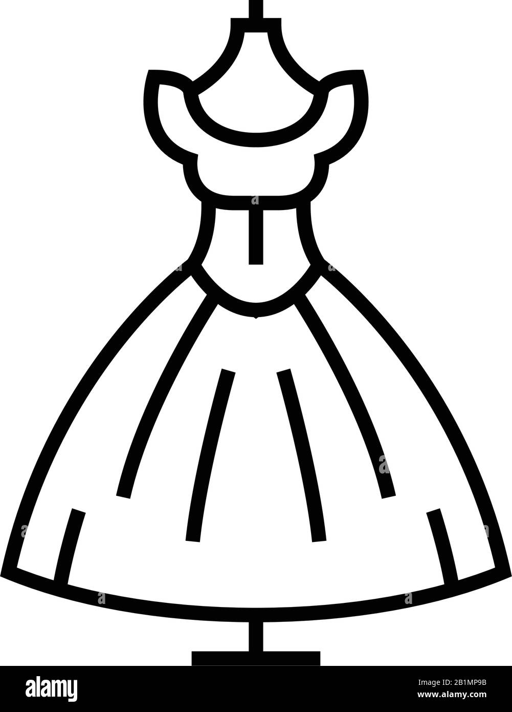 Handmade dress line icon, concept sign, outline vector illustration ...