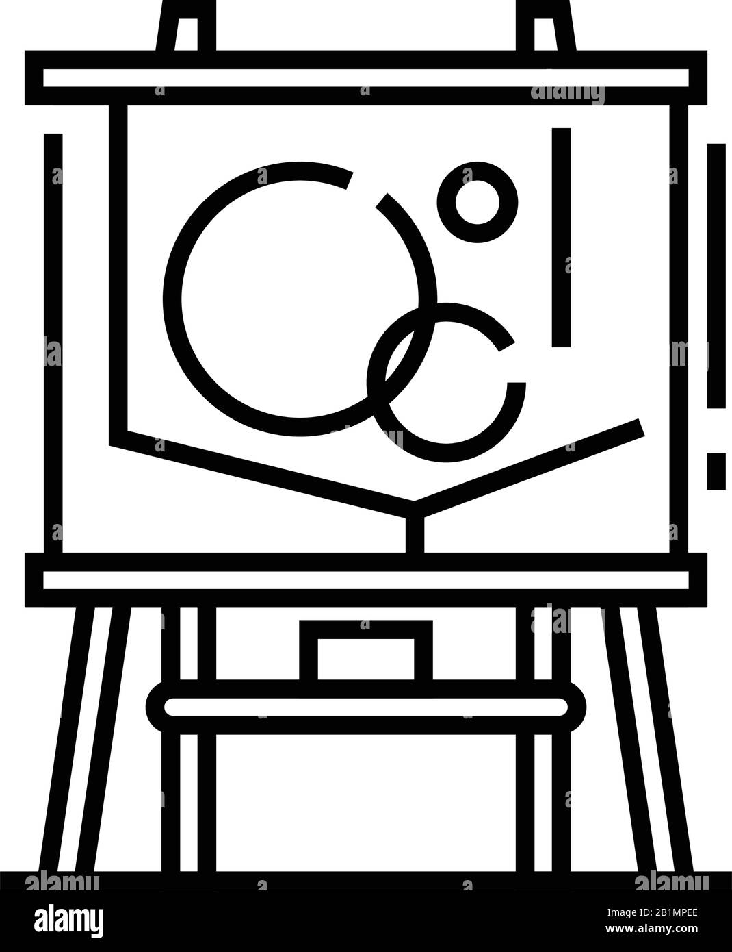 Geometric art line icon, concept sign, outline vector illustration ...