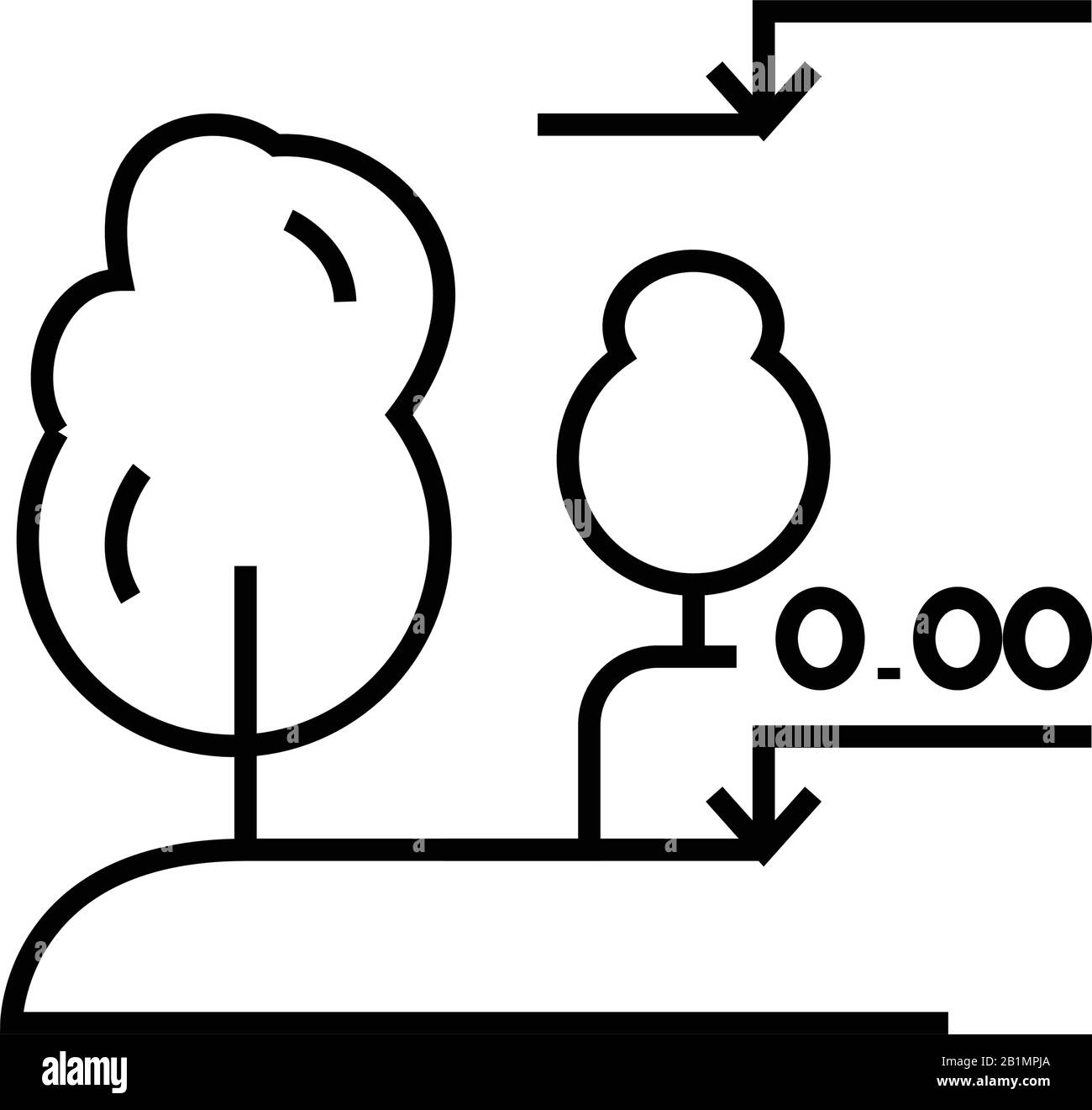 Home forest line icon, concept sign, outline vector illustration ...