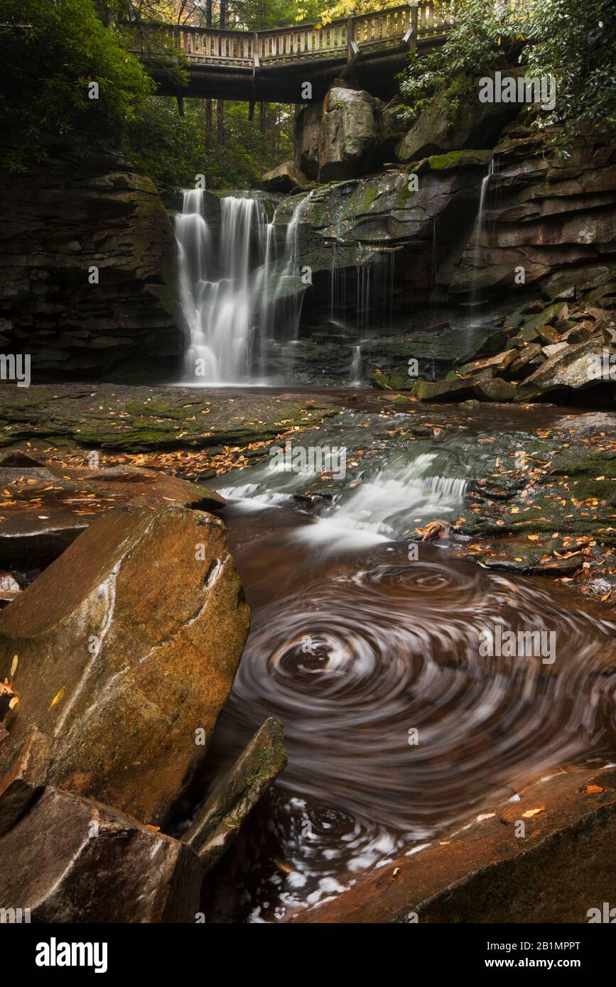 Autumn view of Elakala Falls in Blackwater Falls State Park near Davis ...