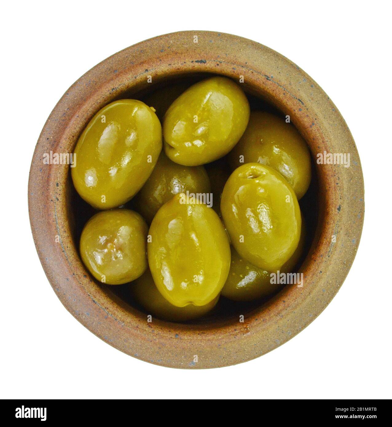 Olives in a clay bowl, isolated on white background Stock Photo - Alamy