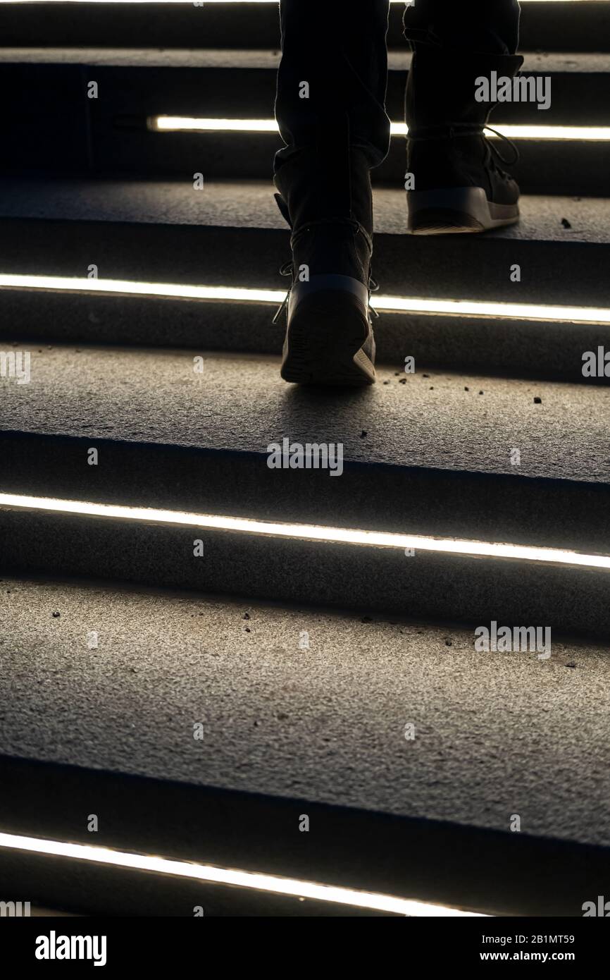 Feet at bottom of steps hi-res stock photography and images - Alamy