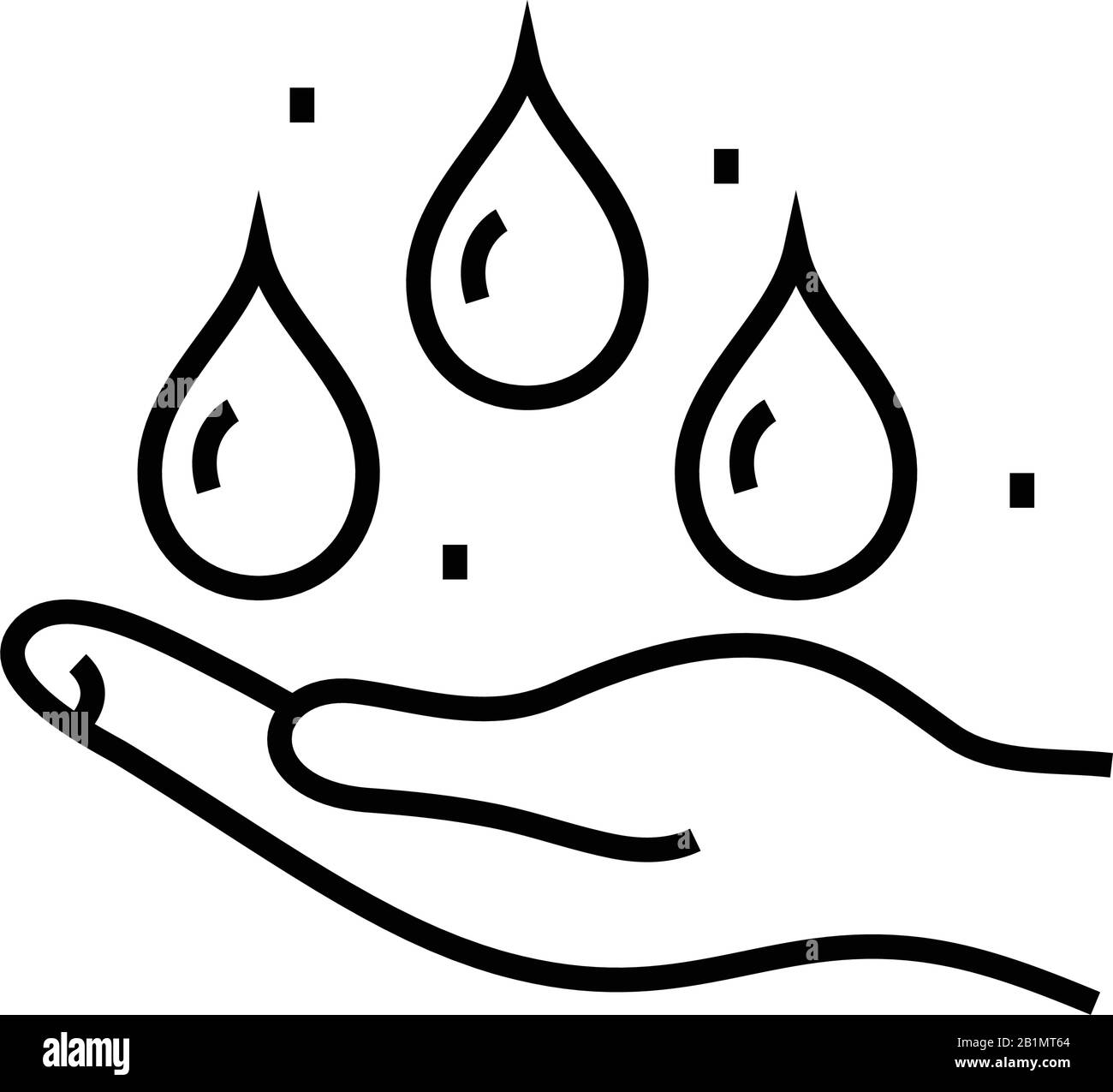 Hand moisturization line icon, concept sign, outline vector ...