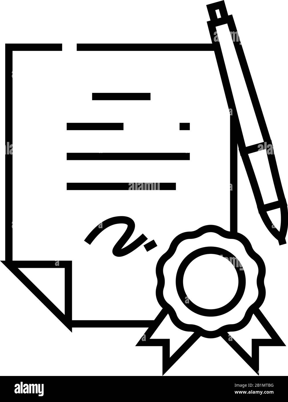 Guarantee mark line icon, concept sign, outline vector illustration ...