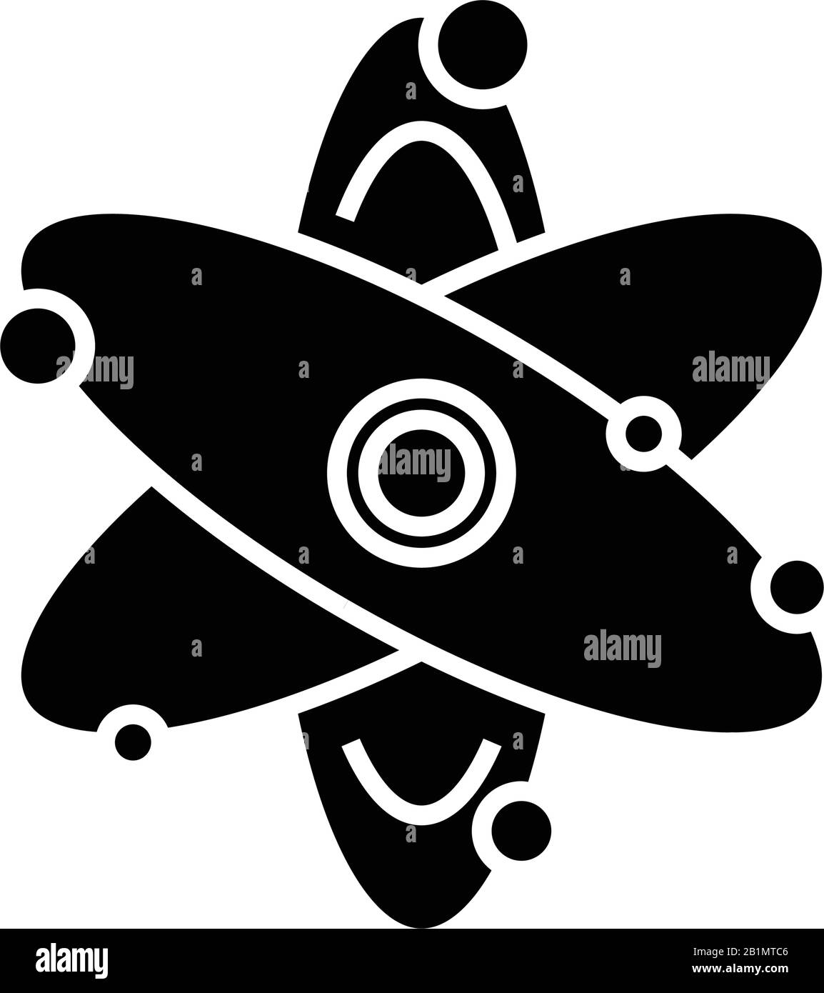 Chemistry connections black icon, concept illustration, vector flat ...