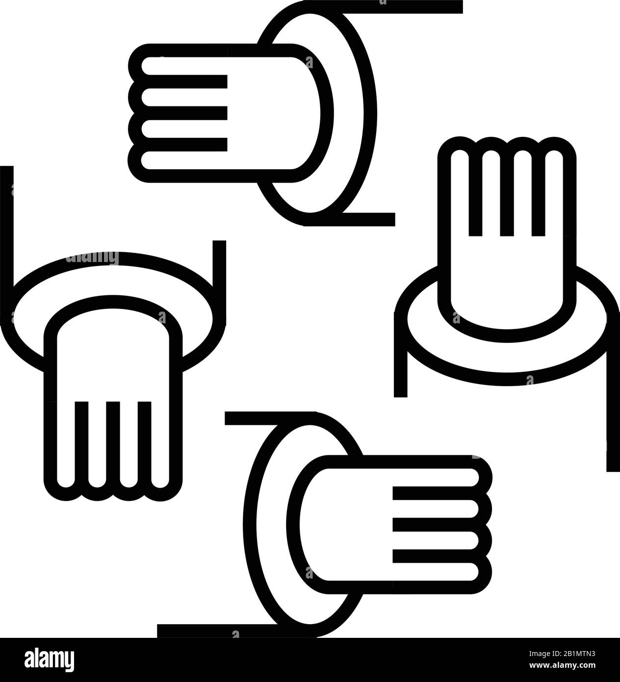Handshakes line icon, concept sign, outline vector illustration, linear ...