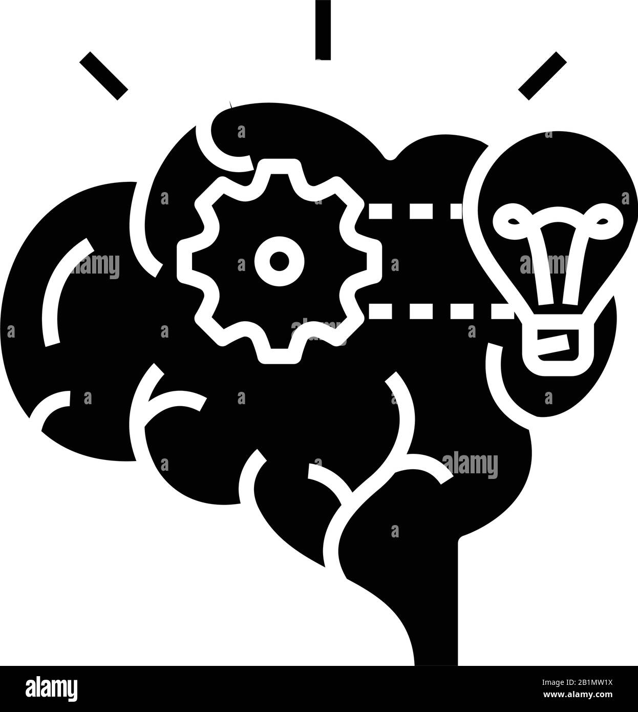 Brain attack black icon, concept illustration, vector flat symbol ...