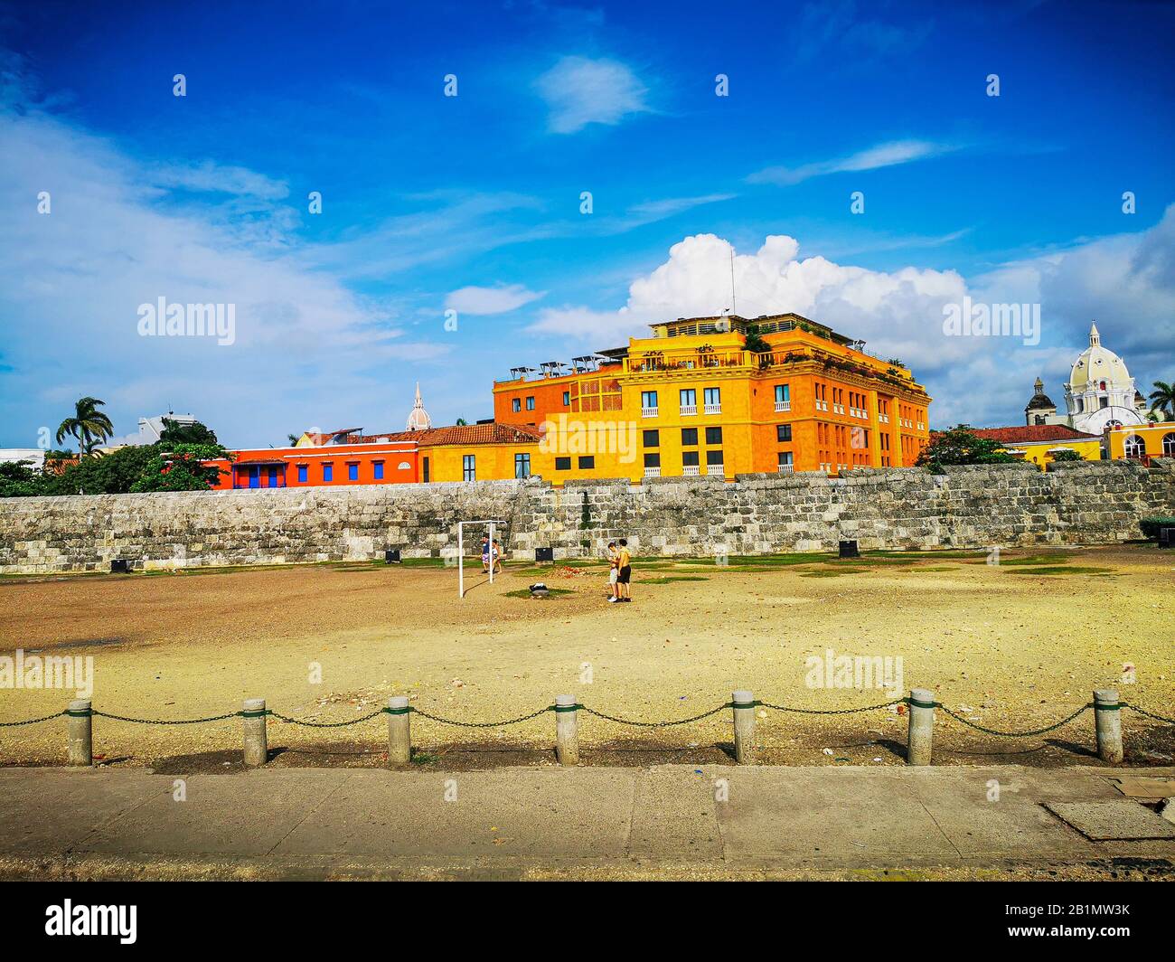 fort buildings in touristic town of Cartagena - Colombia Stock Photo ...