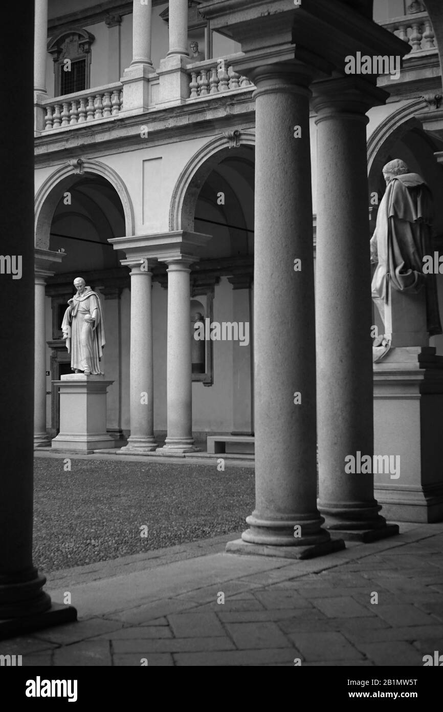 Art museum in milan Black and White Stock Photos & Images - Alamy