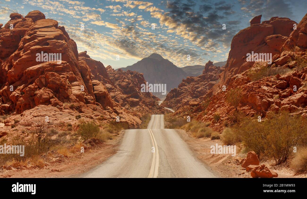 Rolling Road Through Red Rock Canyon Stock Photo - Alamy