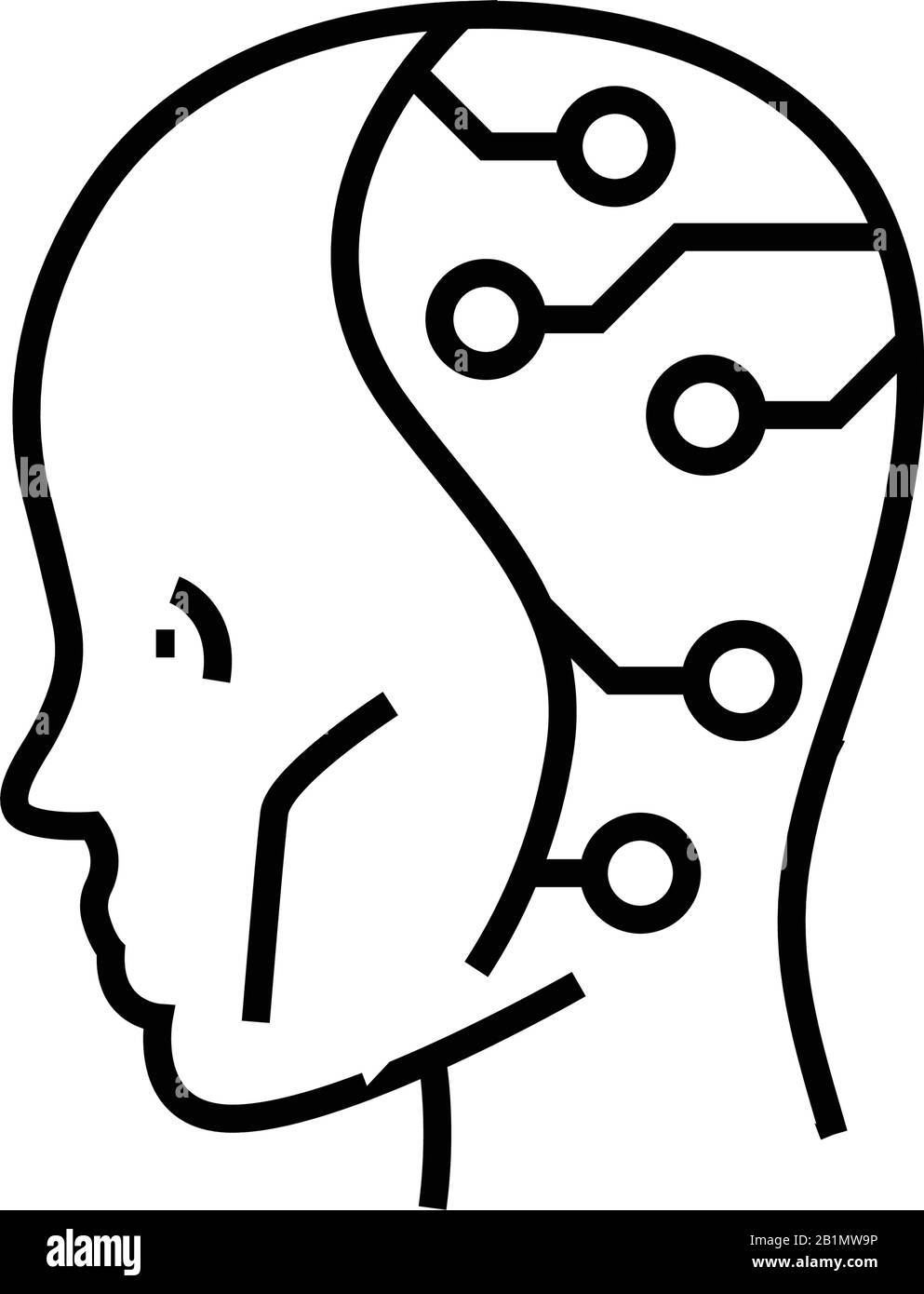 Humanisation line icon, concept sign, outline vector illustration ...