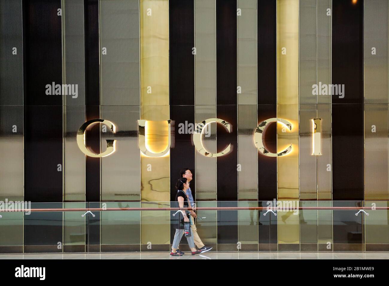 A branch of Gucci luxury fashion store inside Marina Bay Sands shopping ...