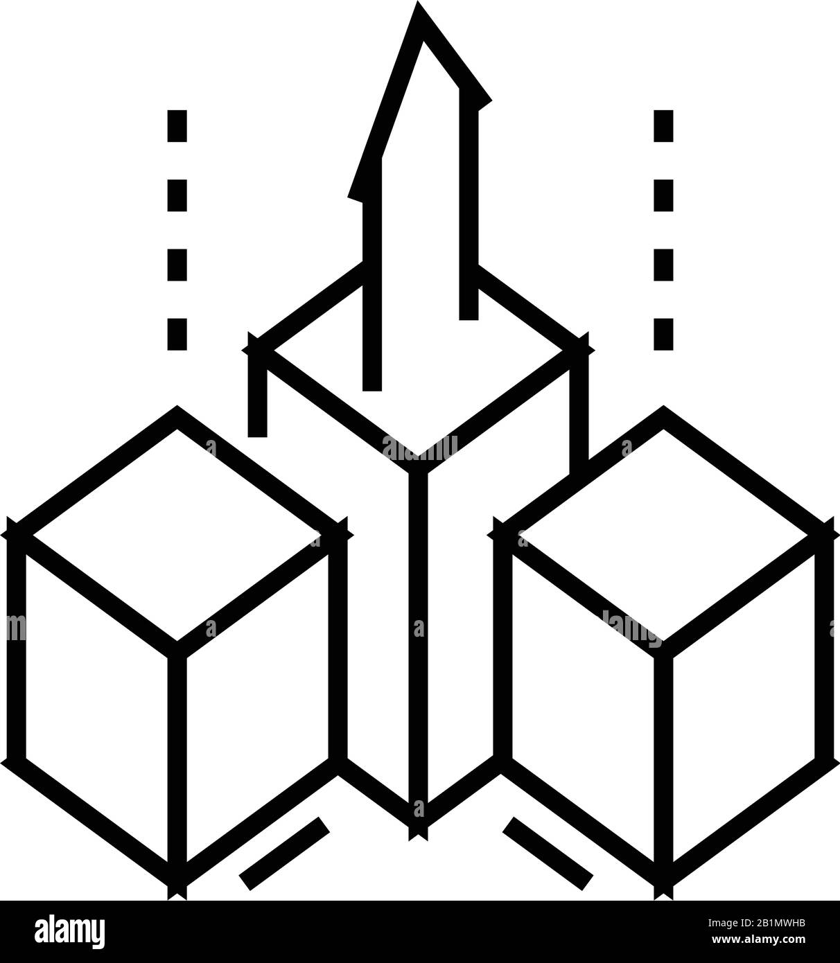 Increasing Data Line Icon Concept Sign Outline Vector Illustration Linear Symbol Stock Vector