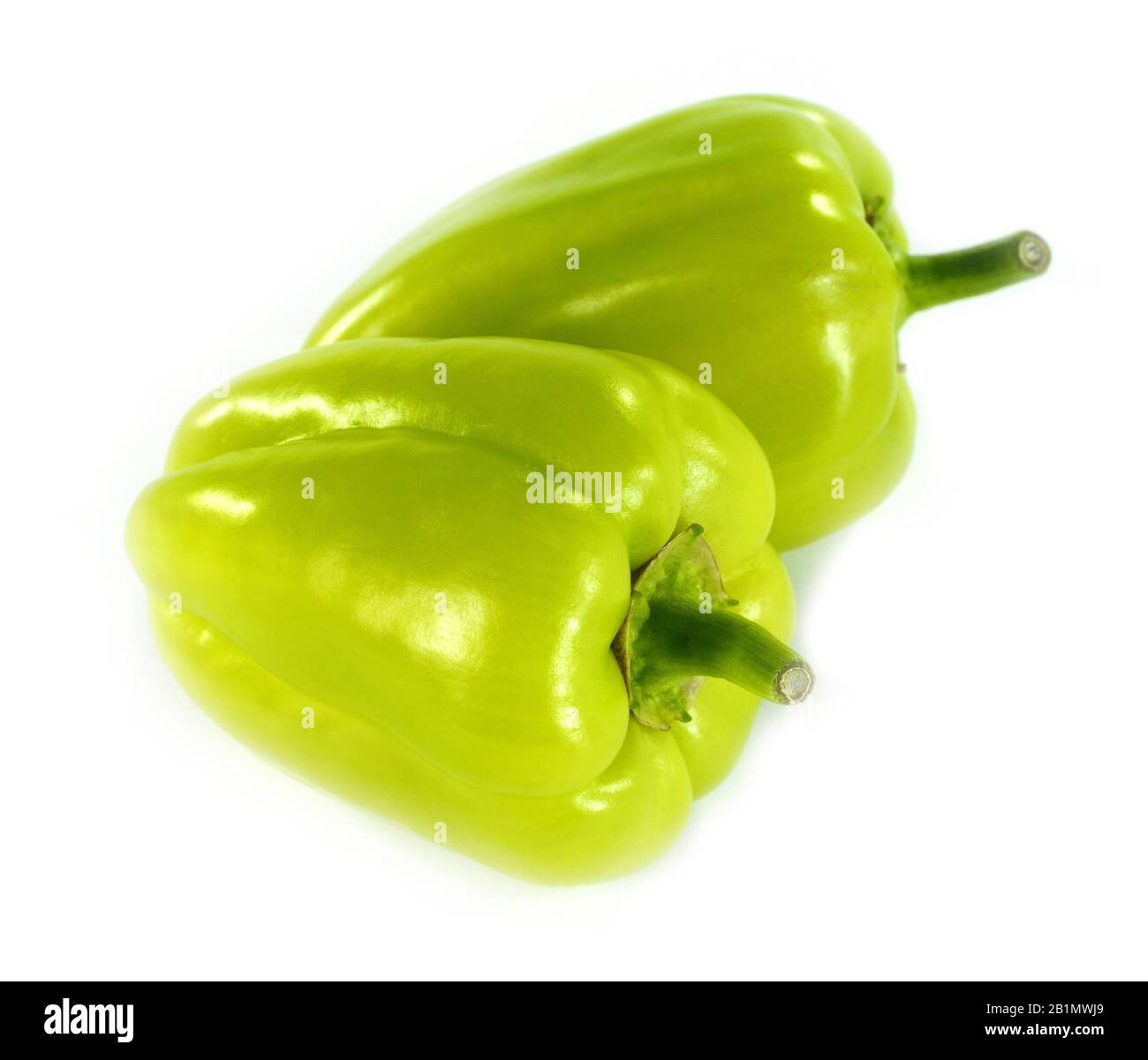 fresh green paprika isolated on white background Stock Photo - Alamy