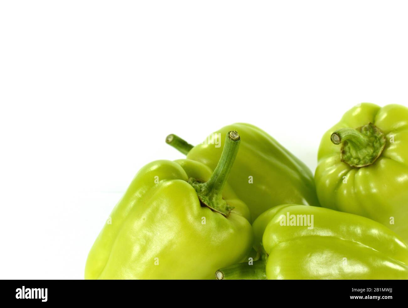 fresh green paprika isolated on white background Stock Photo - Alamy