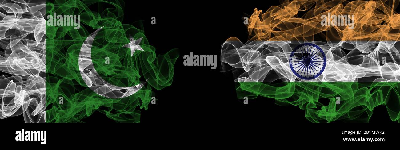 Flags of Pakistan and India on Black background, Pakistan vs India ...