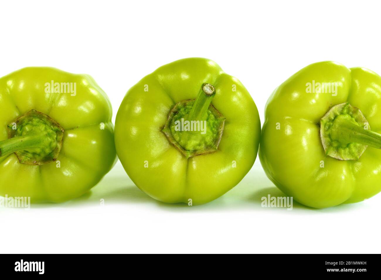 fresh green paprika isolated on white background Stock Photo - Alamy