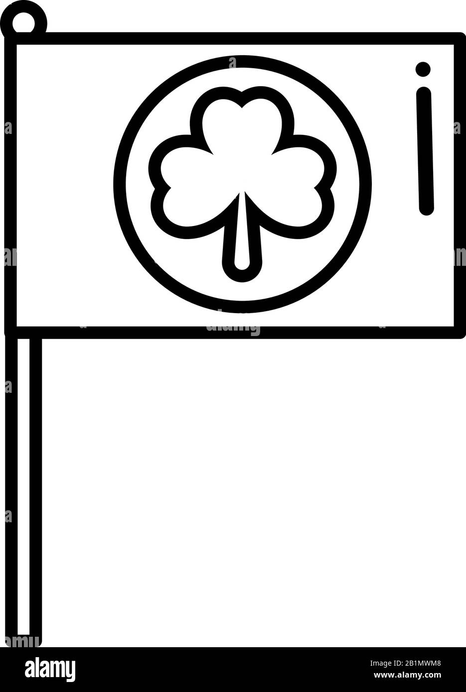 flag with three leaf clover, flat style icon vector illustration design ...