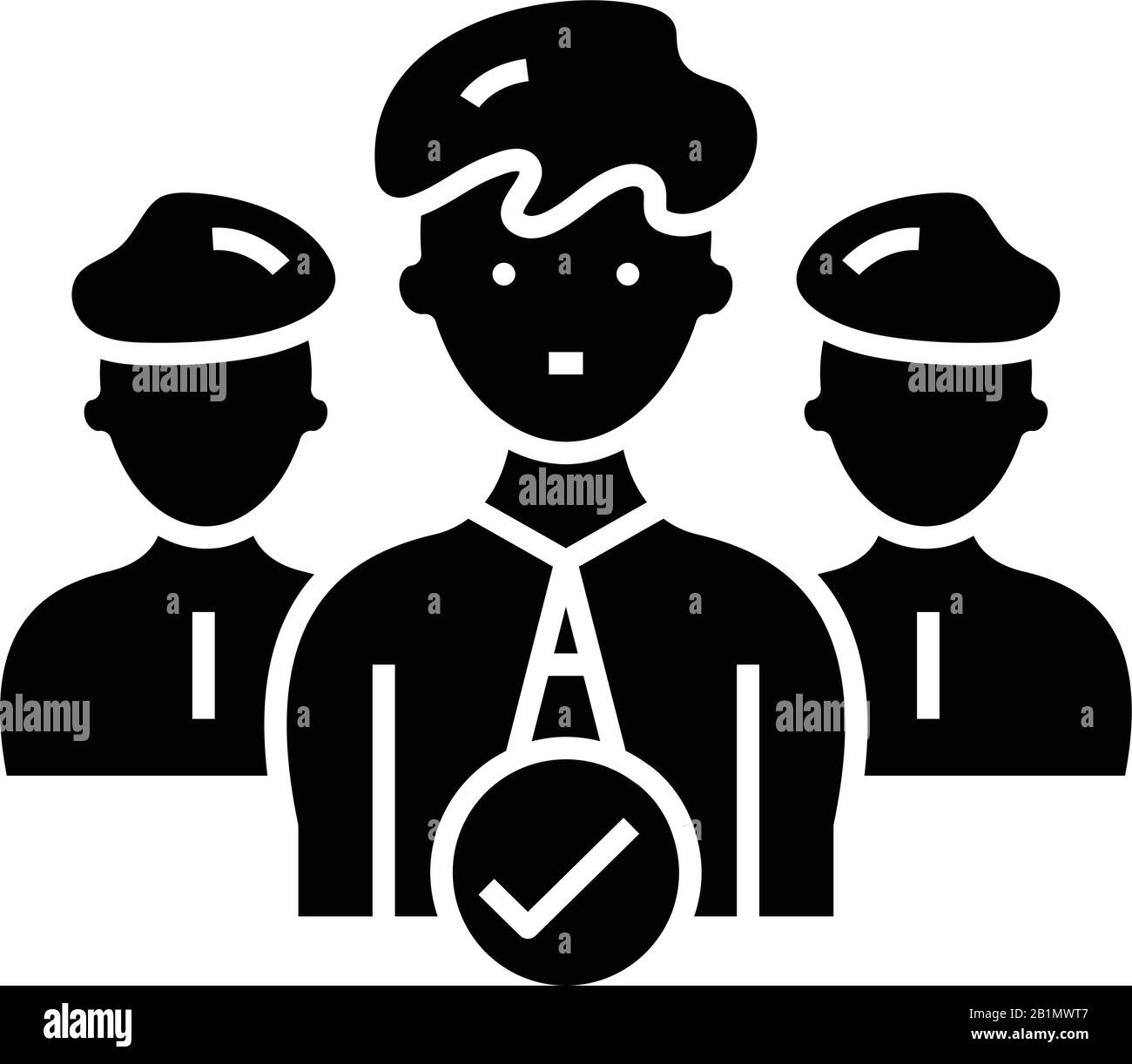 Candidate selection black icon, concept illustration, vector flat ...