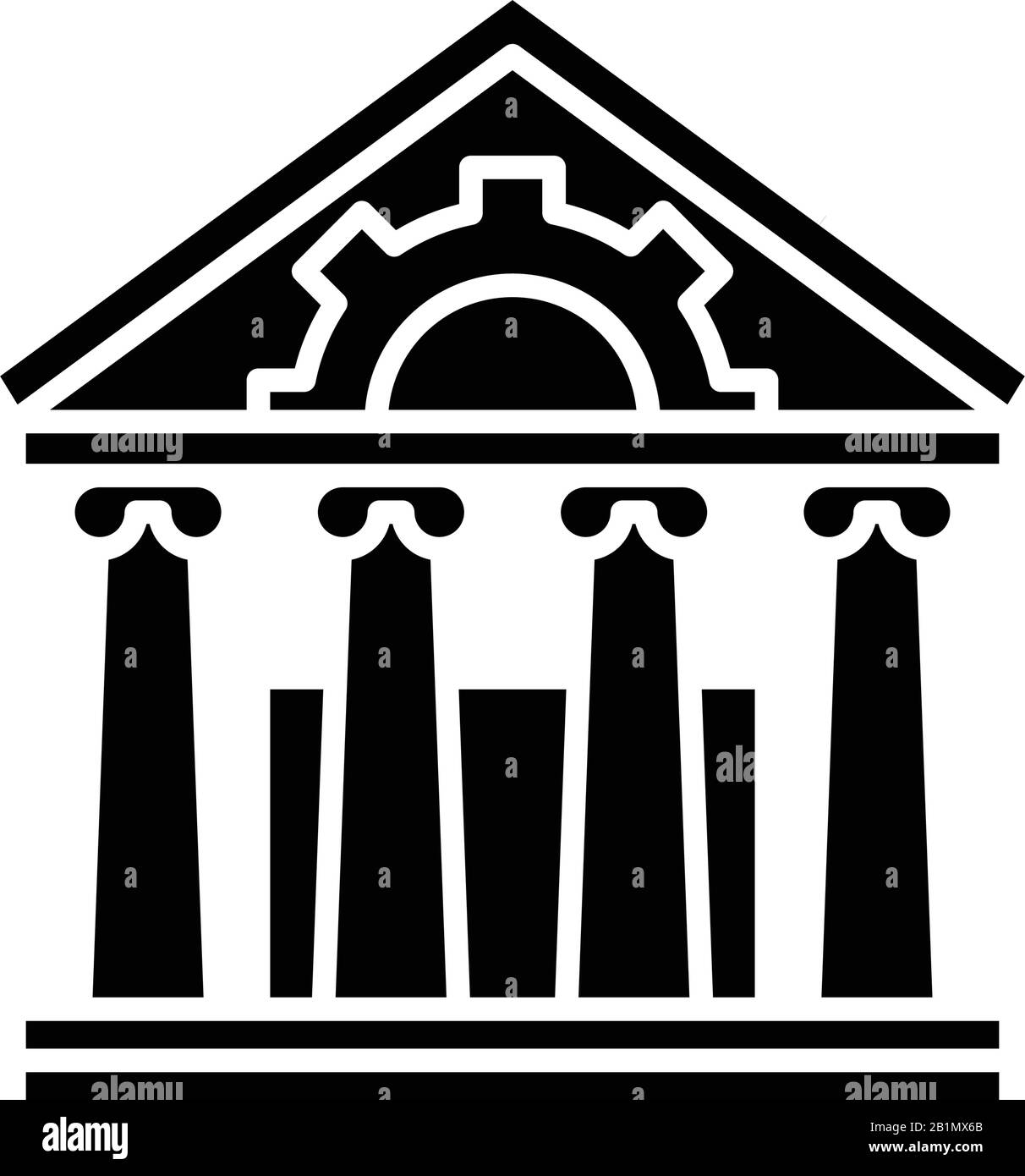 Building options black icon, concept illustration, vector flat symbol ...