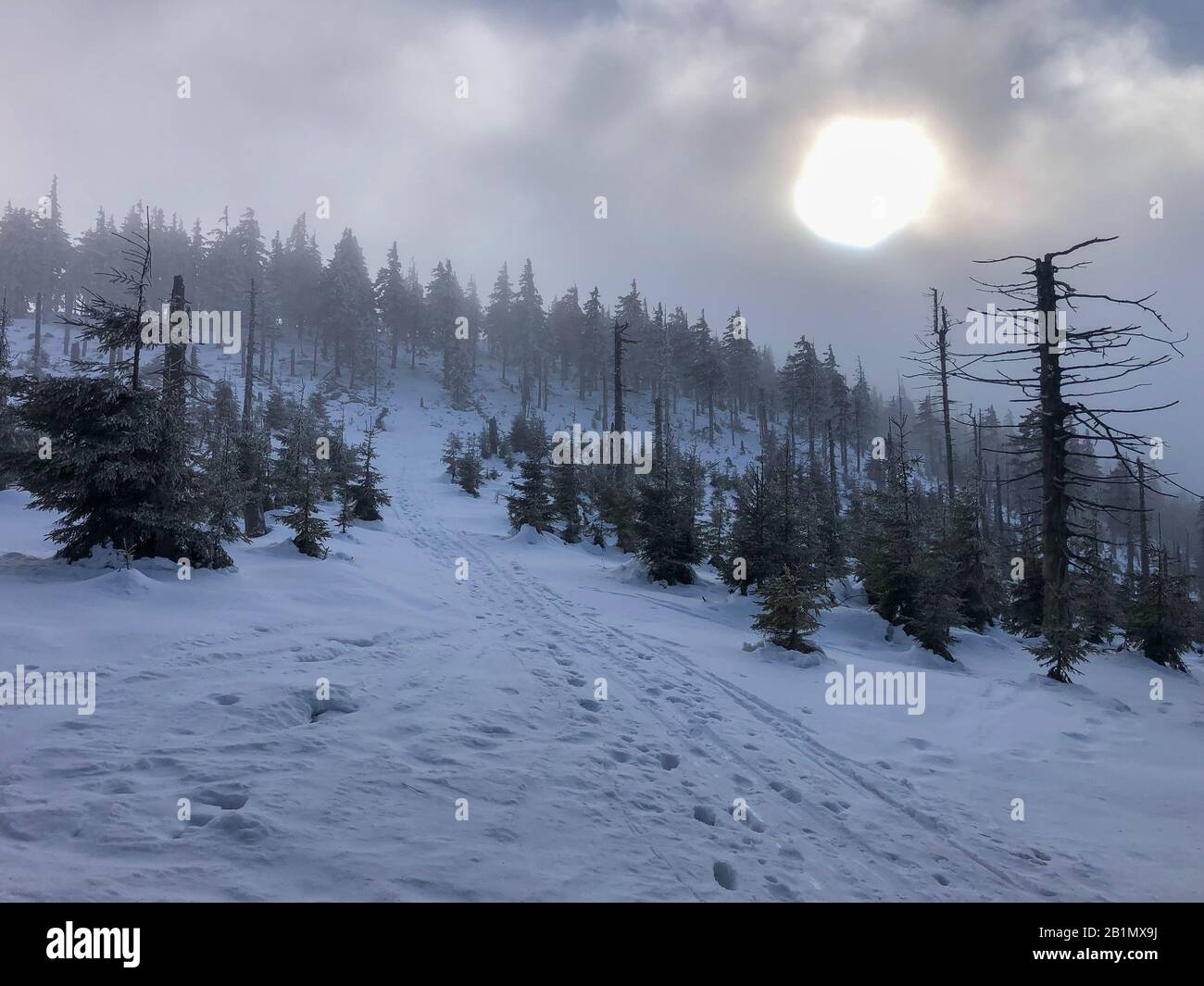 Winter snow sun clouds hi-res stock photography and images - Alamy
