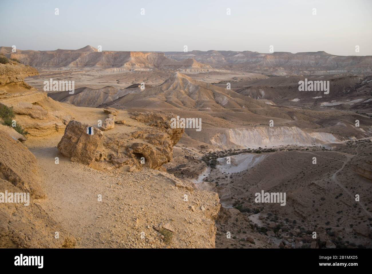 Hiking in stone desert mountain landscape of Israel Stock Photo - Alamy