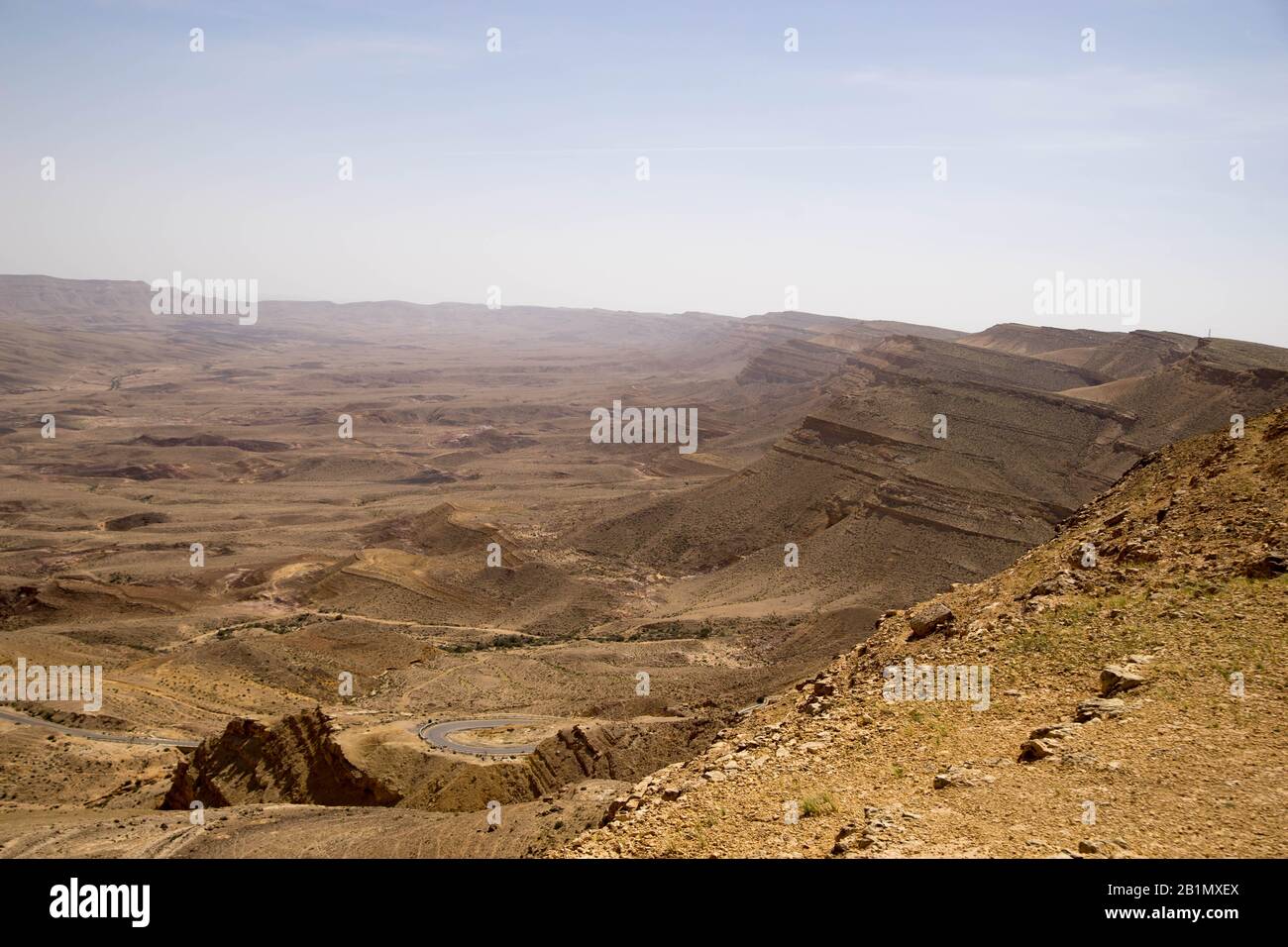 Hiking in stone desert mountain landscape of Israel Stock Photo - Alamy