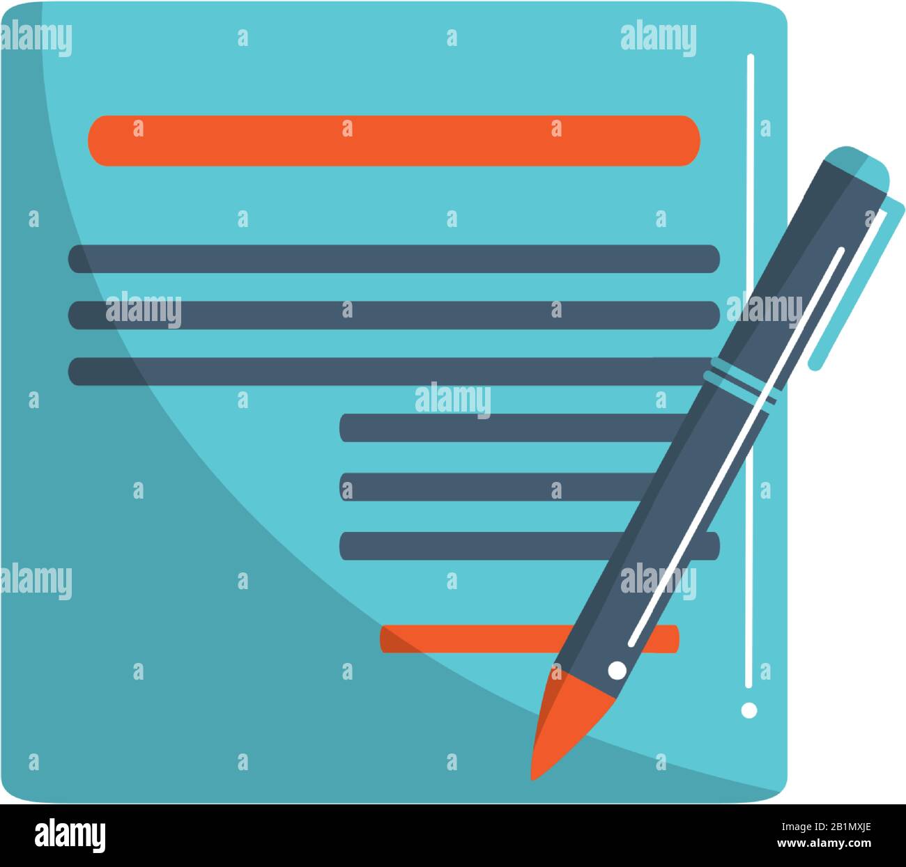document pen signature money business financial vector illustration ...