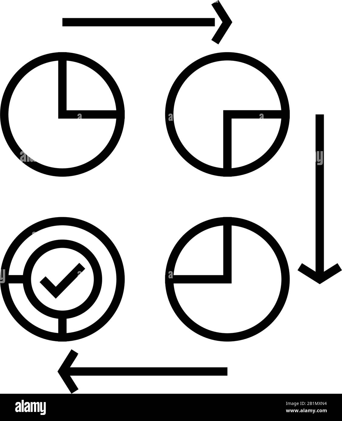 Giagram linking line icon, concept sign, outline vector illustration ...