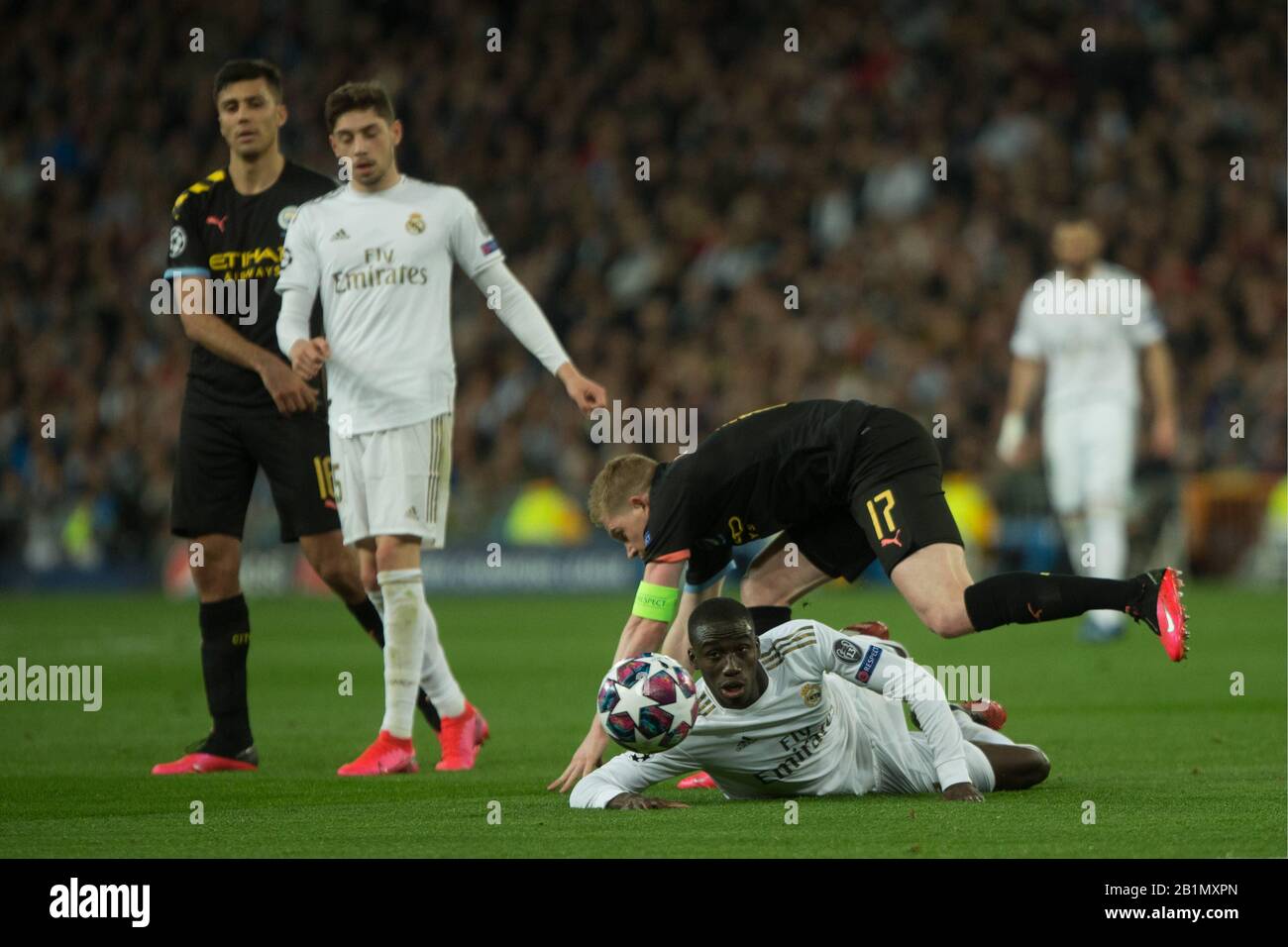 Madrid, Spain. 26th Feb, 2020. FERLAND MENDY AND KEVIN DE BRUYNE DURING ...