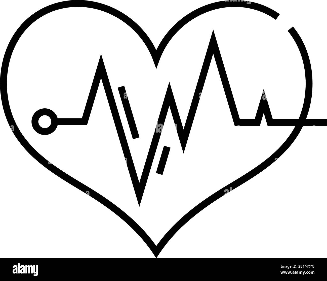 Heart bite line icon, concept sign, outline vector illustration, linear ...