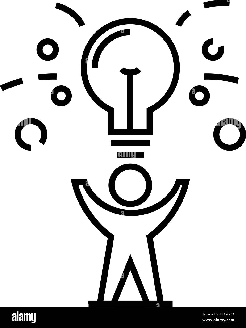 Great solution line icon, concept sign, outline vector illustration ...