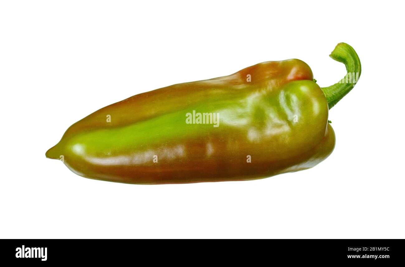 fresh green paprika isolated on white background Stock Photo - Alamy