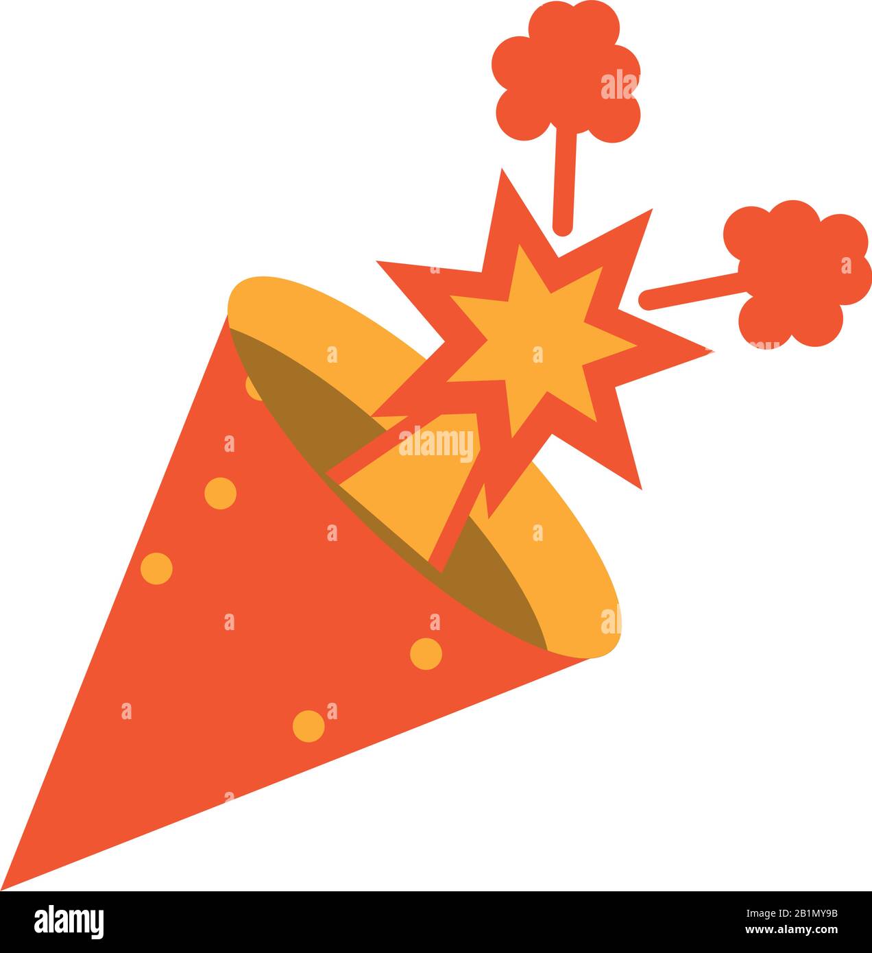 cone firework over white background, flat style icon, vector ...