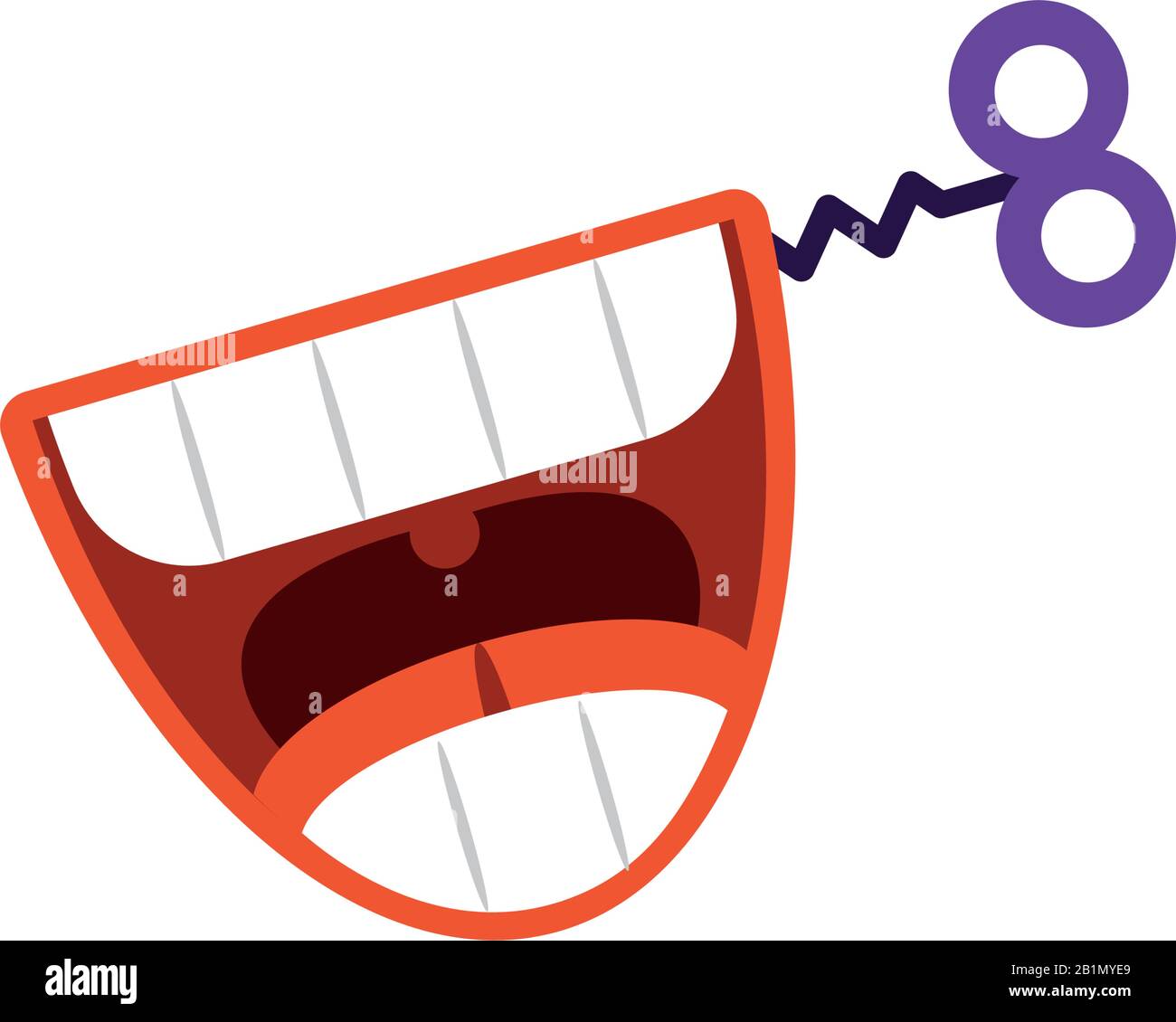 Teeth practical joke over white background, flat style icon, vector ...